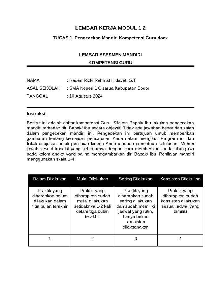 LK Modul 1.2 Level 1 | PDF