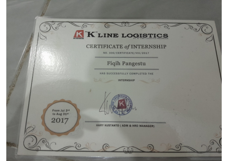 Sertifikat Ms - Office K'line Logistic | PDF