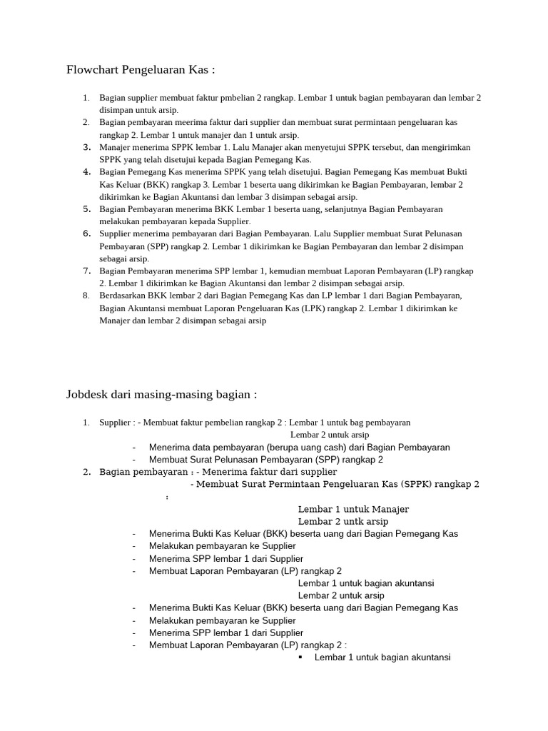 Flowchart Pengeluaran Kas-Siti | PDF