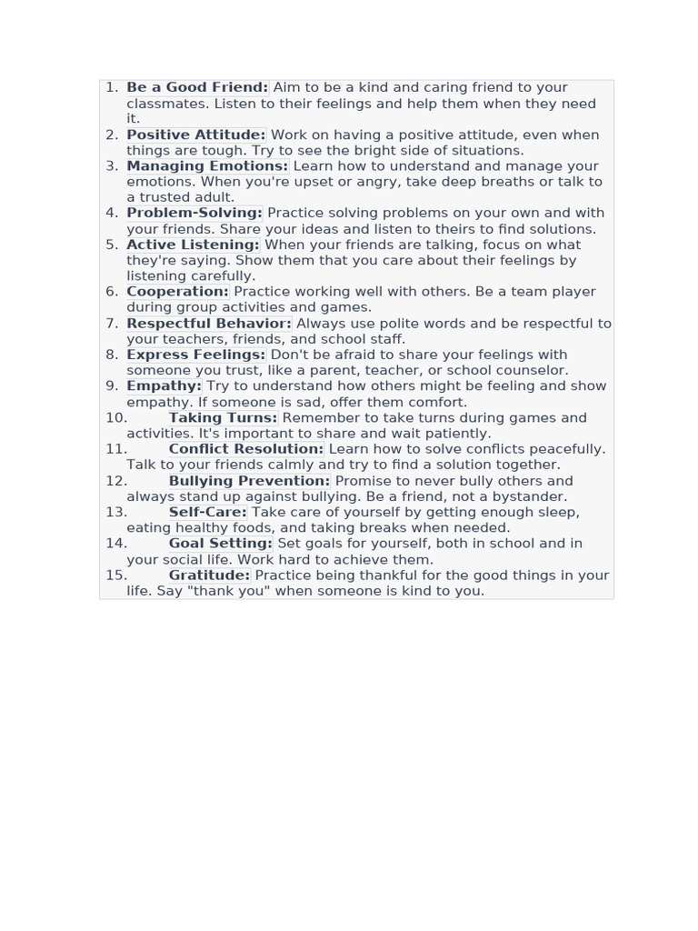 GOAL SETTING (Social and Emotional) | PDF