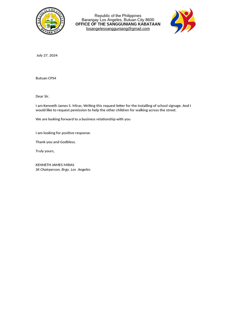 Request for School Signage Installation | PDF | Social Science