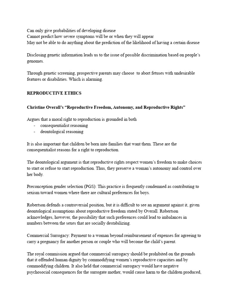 Reproductive Ethics | PDF