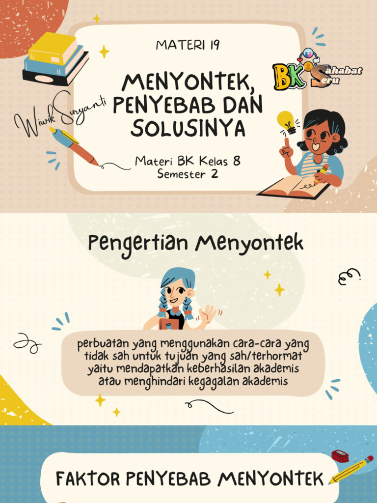 Materi 19 Menyontek, Penyebab Dan Solusinya | PDF
