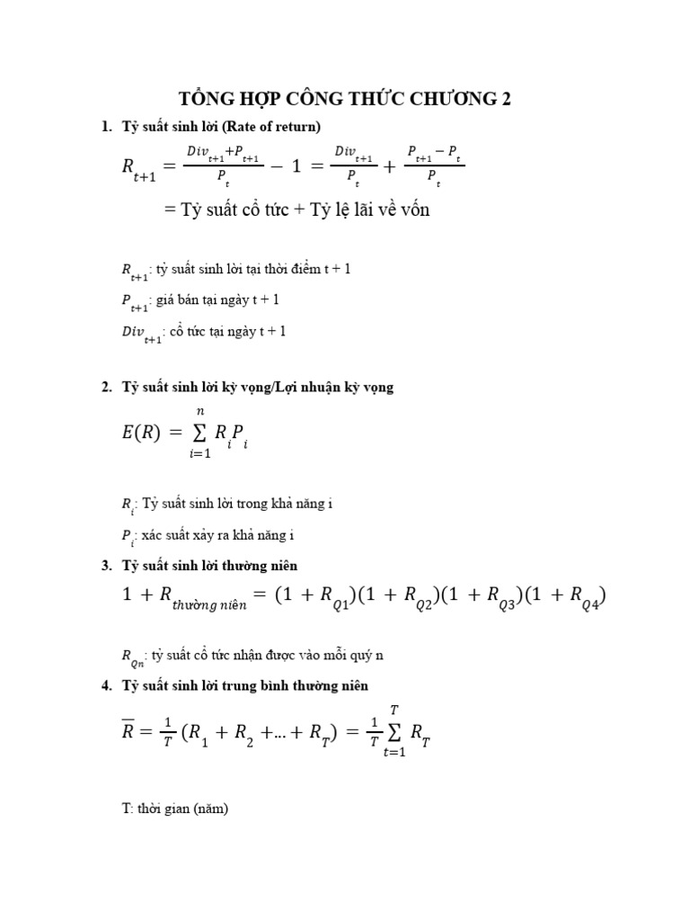 T NG H P Công TH C Chương 2 | PDF