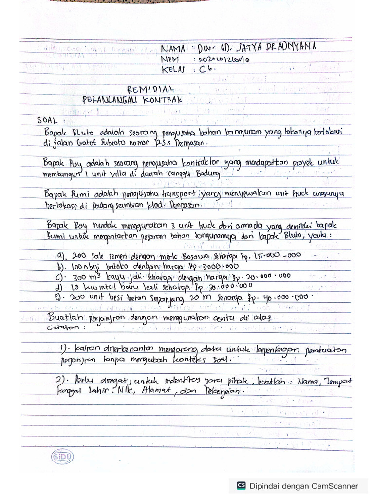 Dewa Gede Satya Pradnyana Putra 202010121096 | PDF