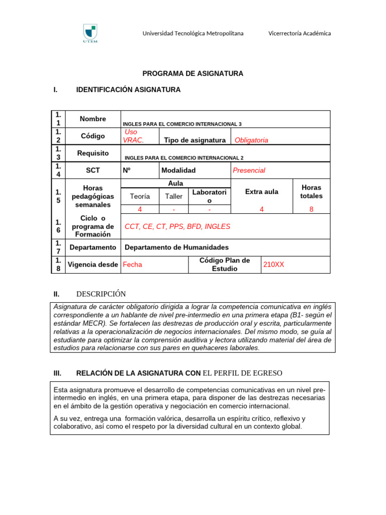 PROGRAMA INGLES PARA EL COMERCIO INTERNACIONAL 3 | PDF