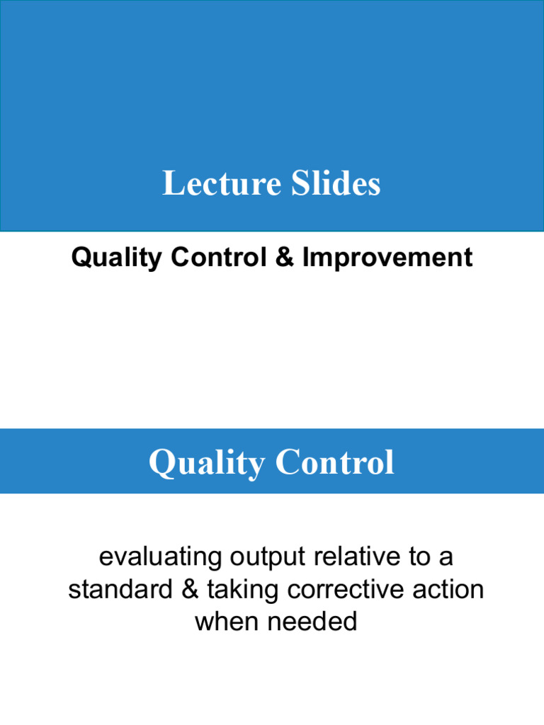 6-Quality Control & Improvement | PDF