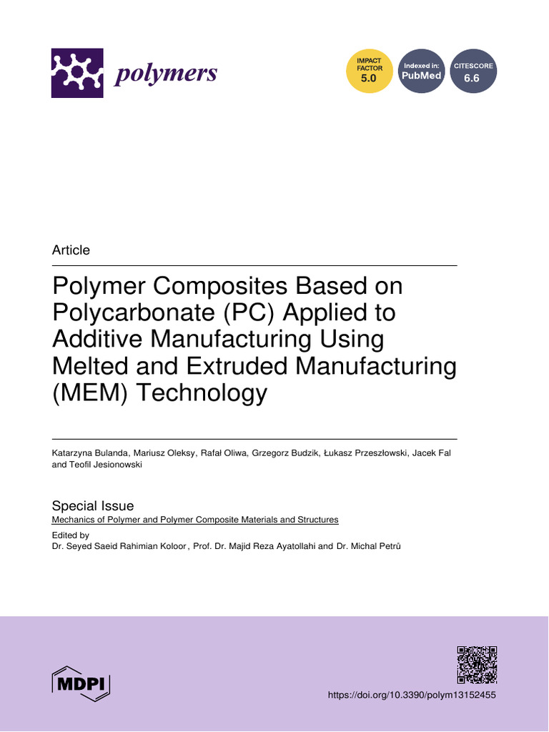 Polymer Composites Based On Polycarbonate (PC) Applied To Additive ...