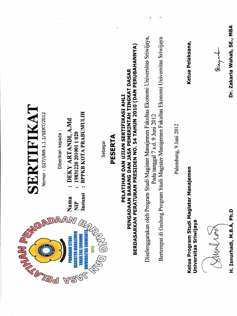 Skep Diklat PBJ | PDF