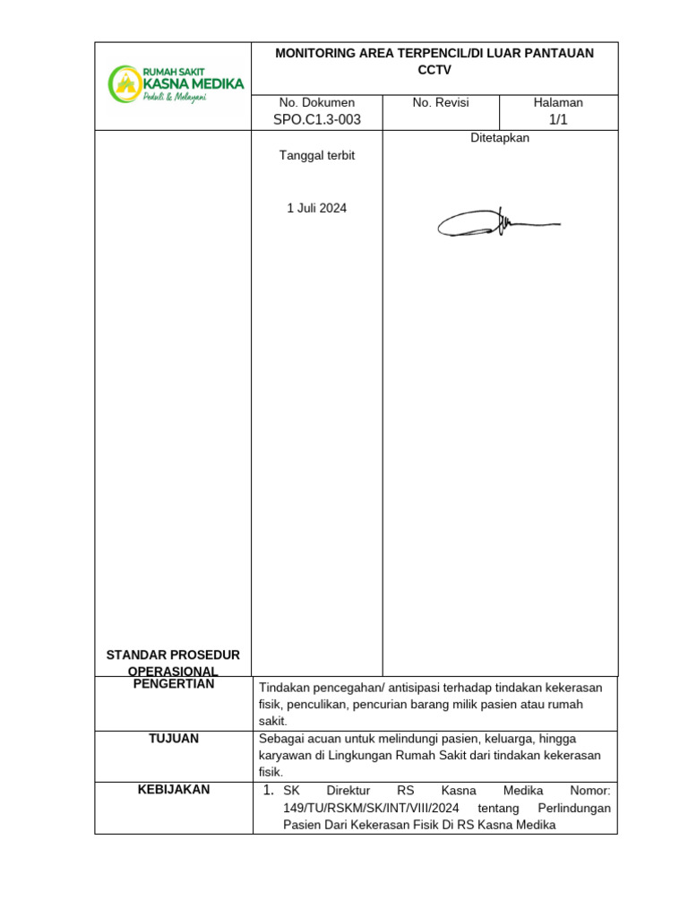 COPY SPO MONITORING AREA TERPENCIL Edit | PDF