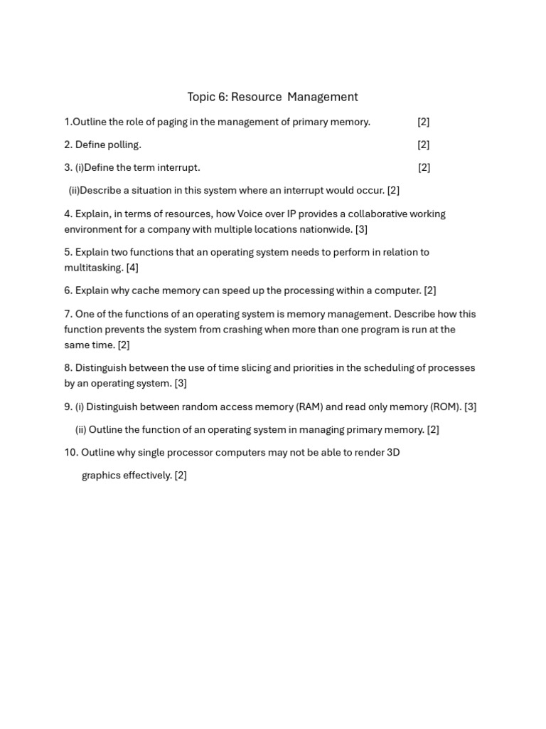 Topic 6 Worksheet | PDF