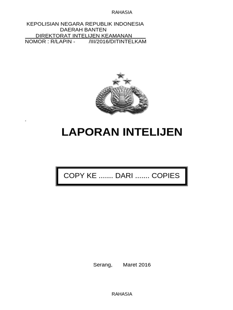 C - Laporan Intelijen | PDF
