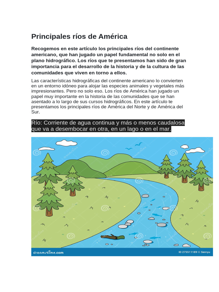 Informacion de Los Ríos de América | PDF | Río | Viajes y turismo