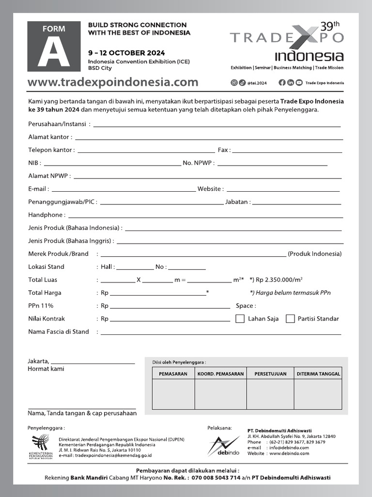 Form (A) Kepesertaan TEI 2024 | PDF