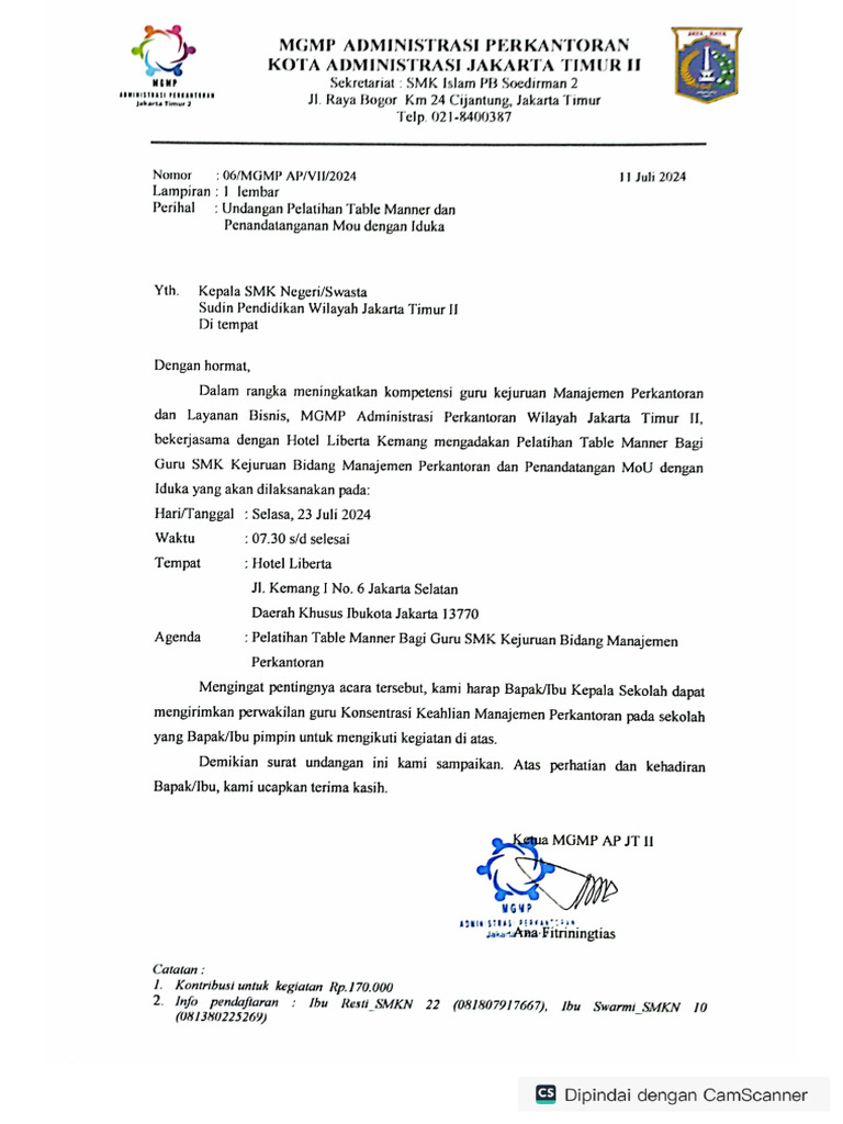 Undangan Table Manner | PDF