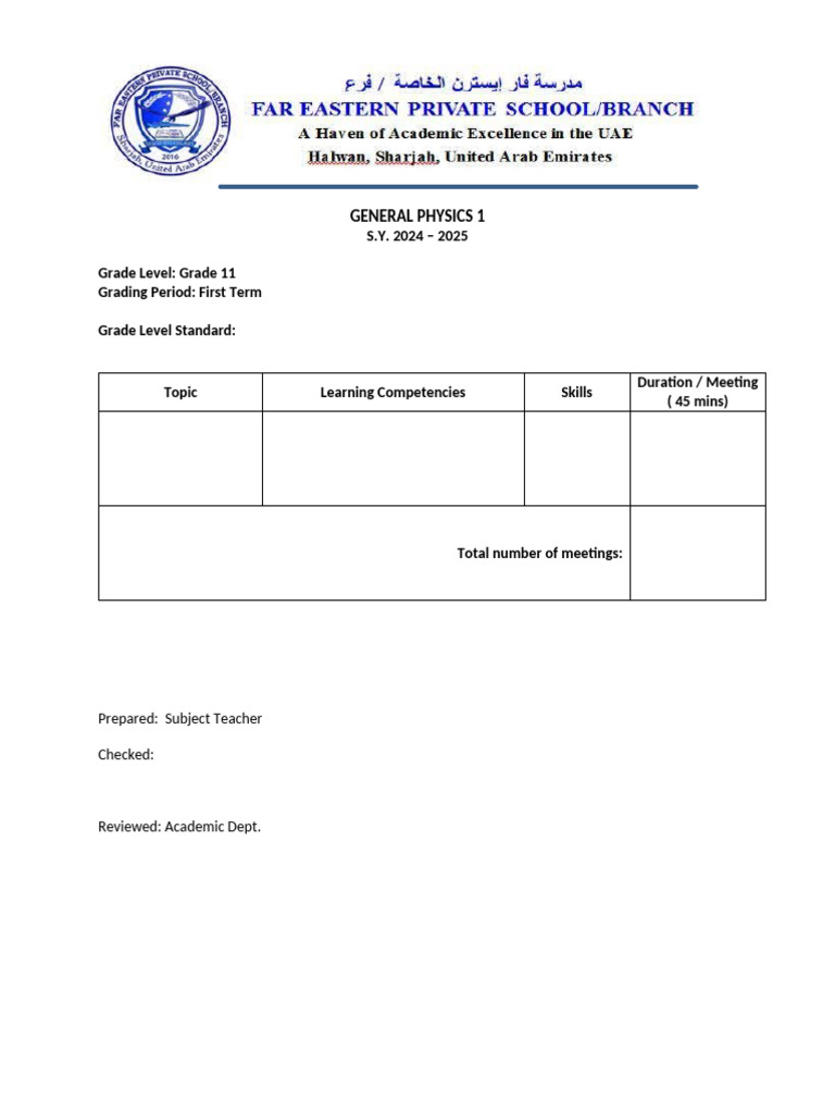 Template For Course Outline | PDF