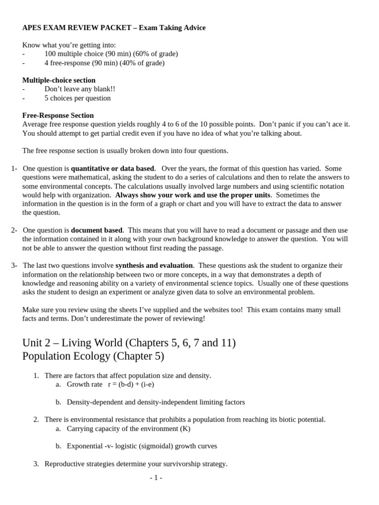 Ap Environmental Science Year in Review 2014 Exam Review | PDF