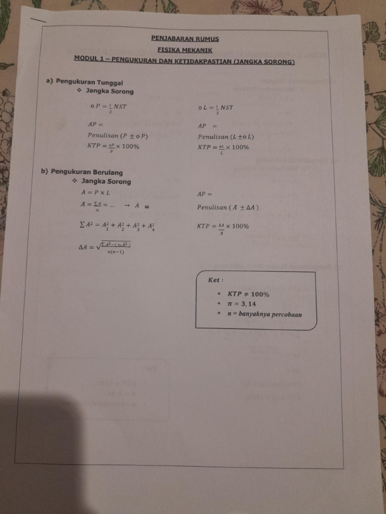 Penjabaran Rumus Fisika Mekanik | PDF