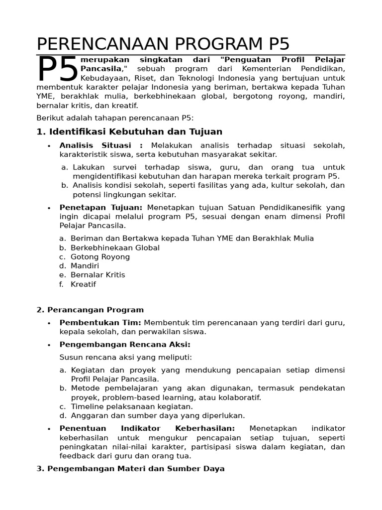 Tahapan P5 | PDF