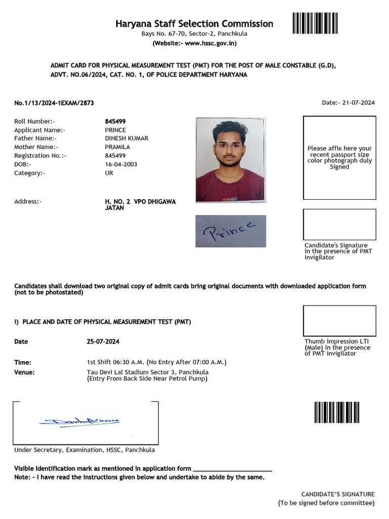 Haryana Staff Selection Commission | PDF