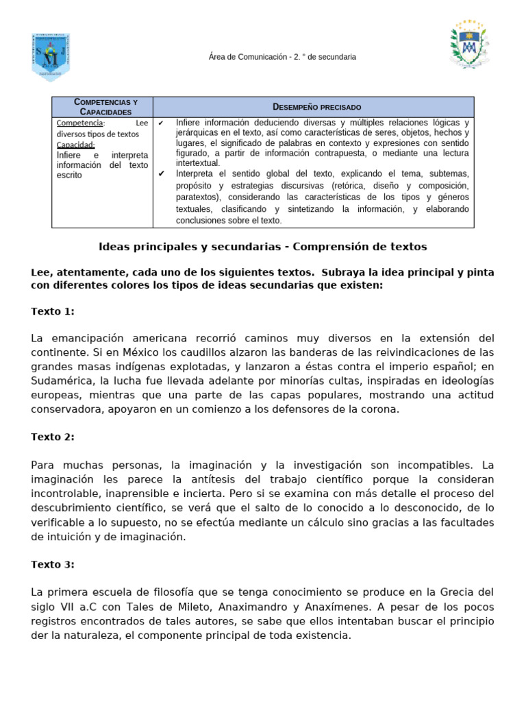 Ficha Ip e Ideas Sec. | PDF