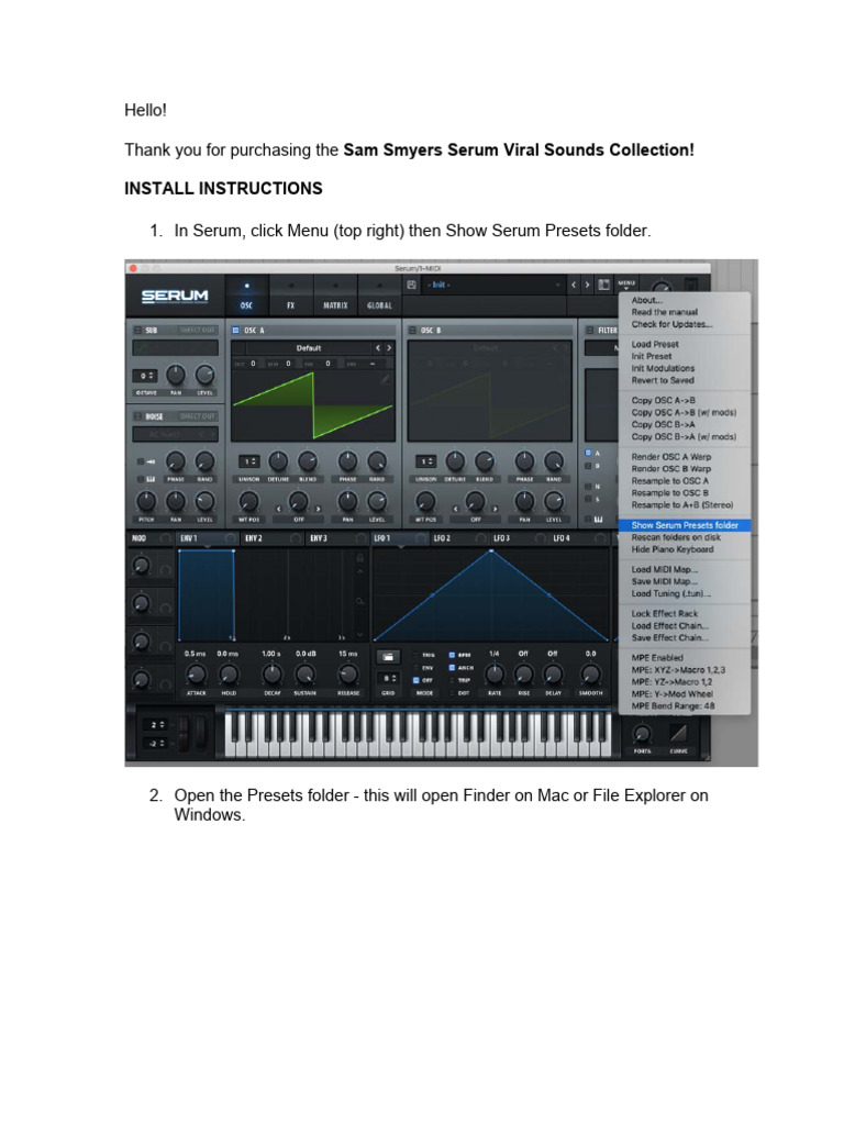 Serum Preset Install Instructions | PDF | Computers