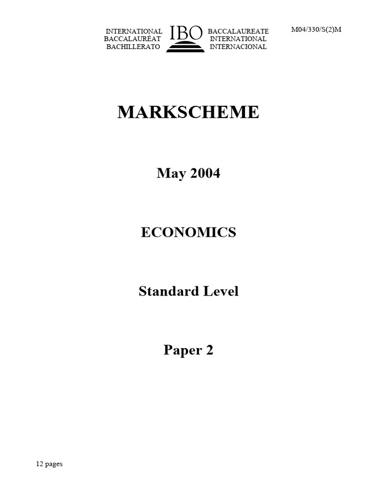 Economics Paper 2 SL Markscheme | PDF