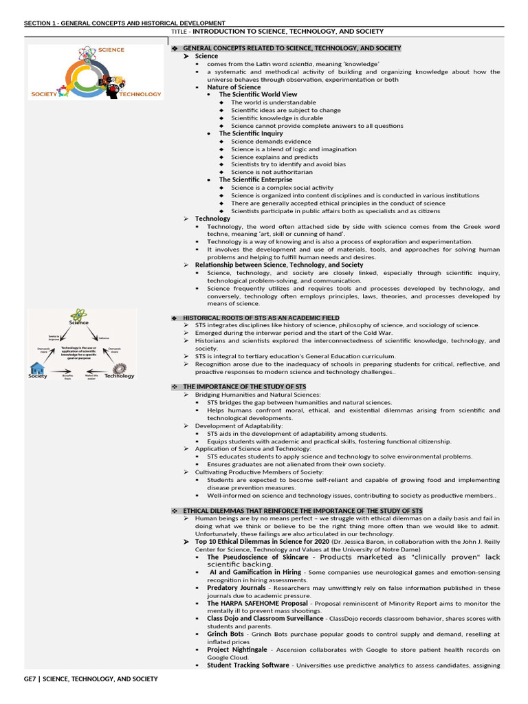 Science, Teachnology, & Society (Section 1 Module 1) | PDF Science, Teachnology, & Society (Section 1 Module 1) | PDF