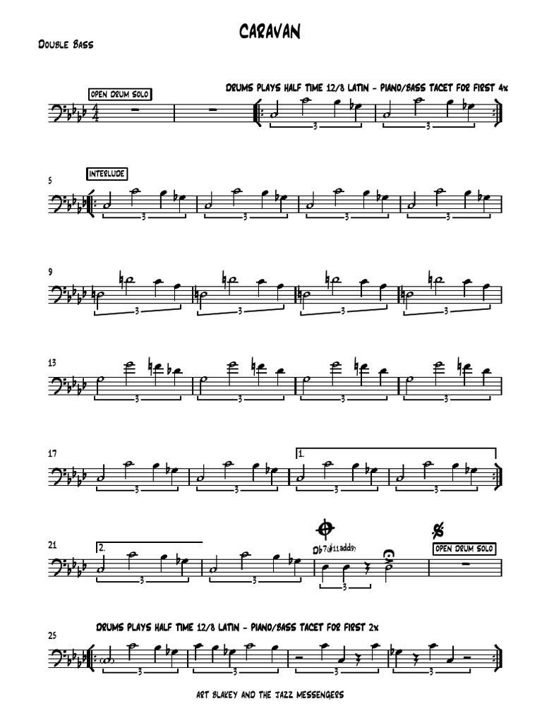 CARAVAN - Double Bass | PDF