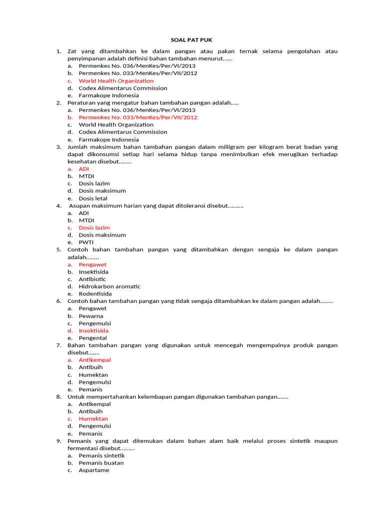 Soal Pat Puk 2022 | PDF