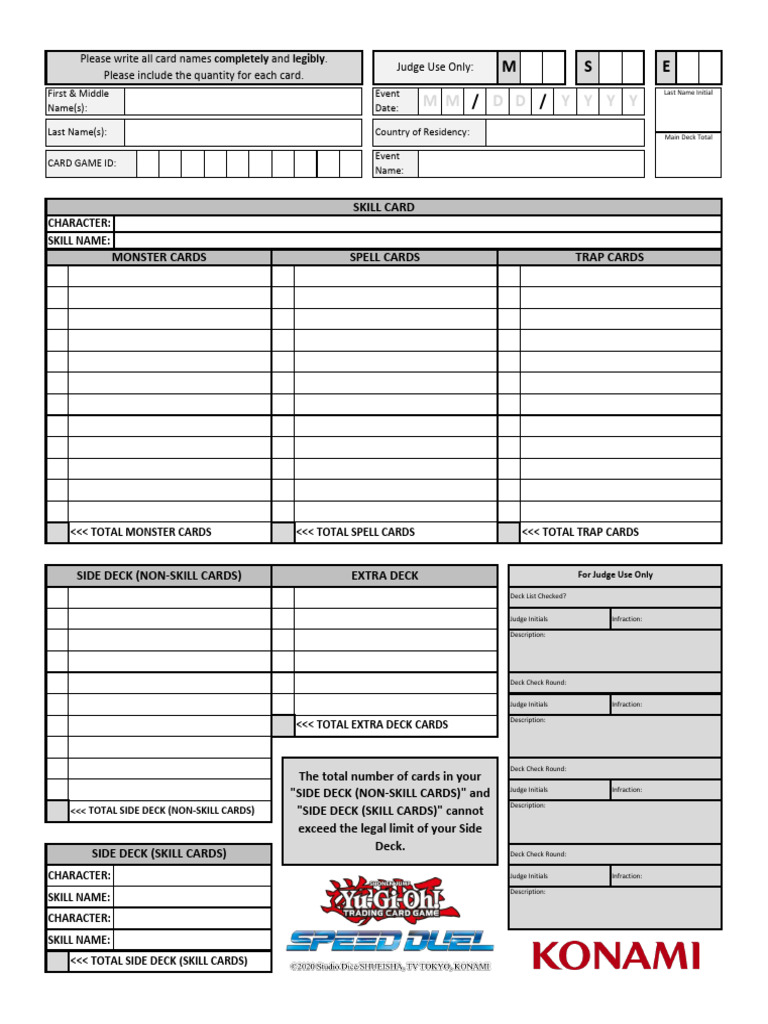 Deck List - Speed Duel | PDF