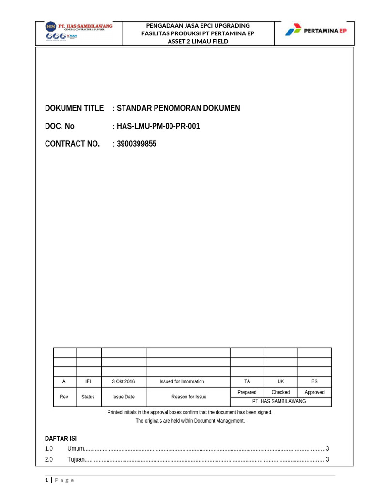 Standar Penomoran Dokumen | PDF