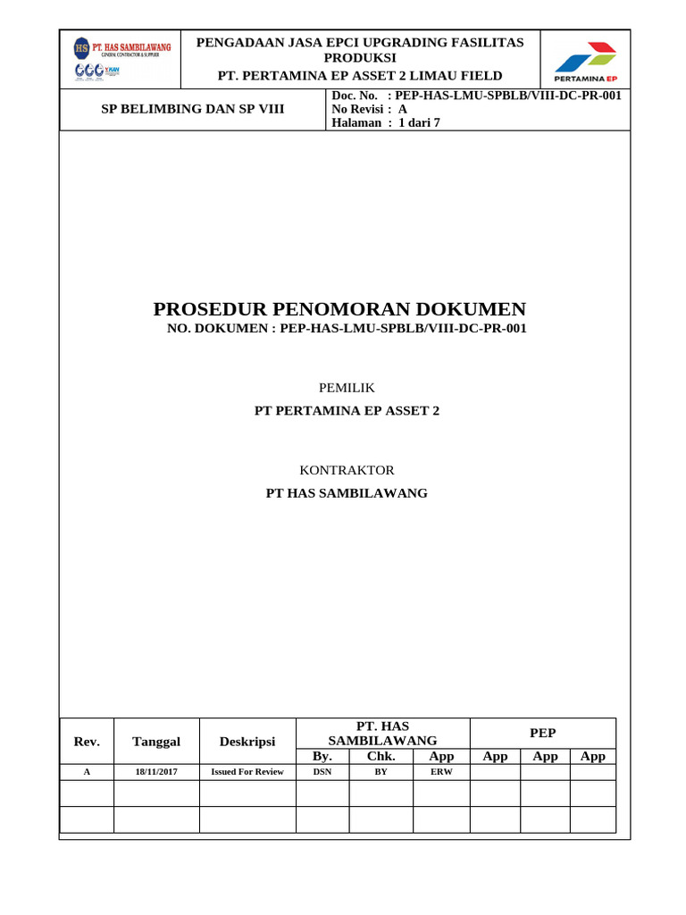 R-A Prosedur Penomoran Dokumen | PDF