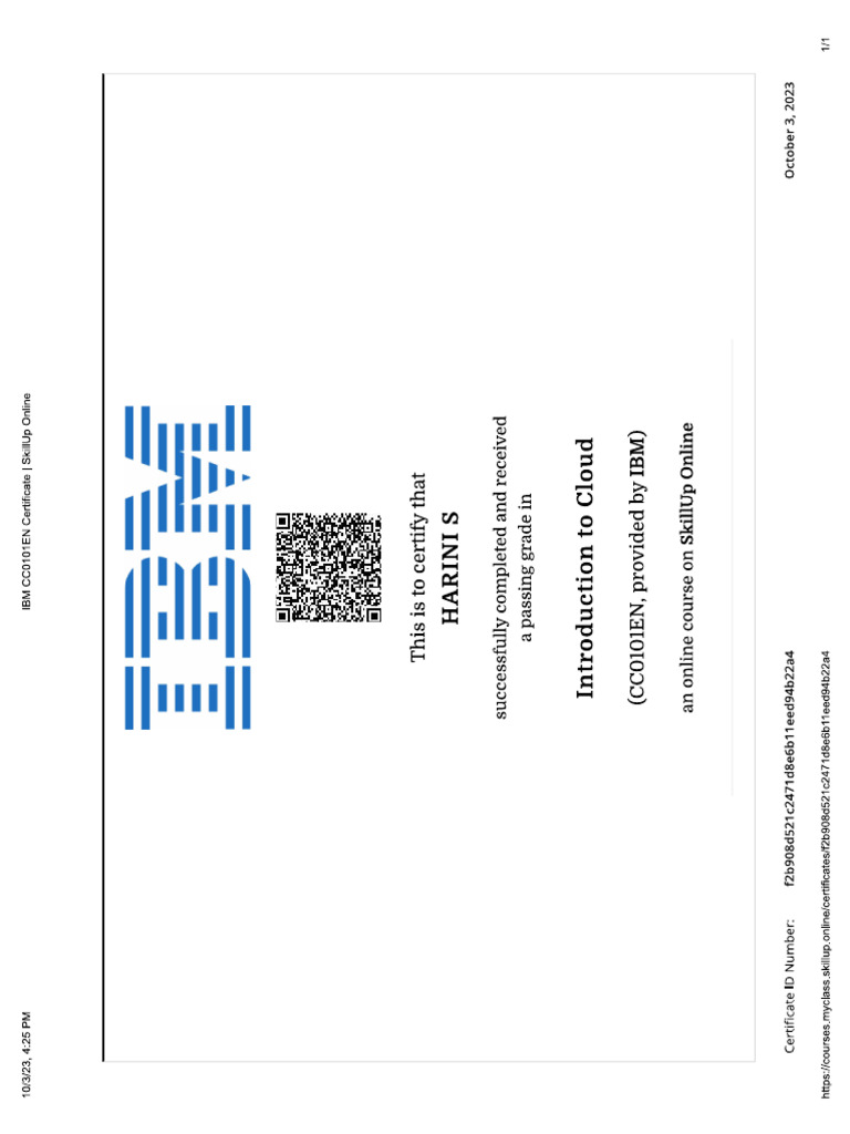 IBM Certificate NM | PDF