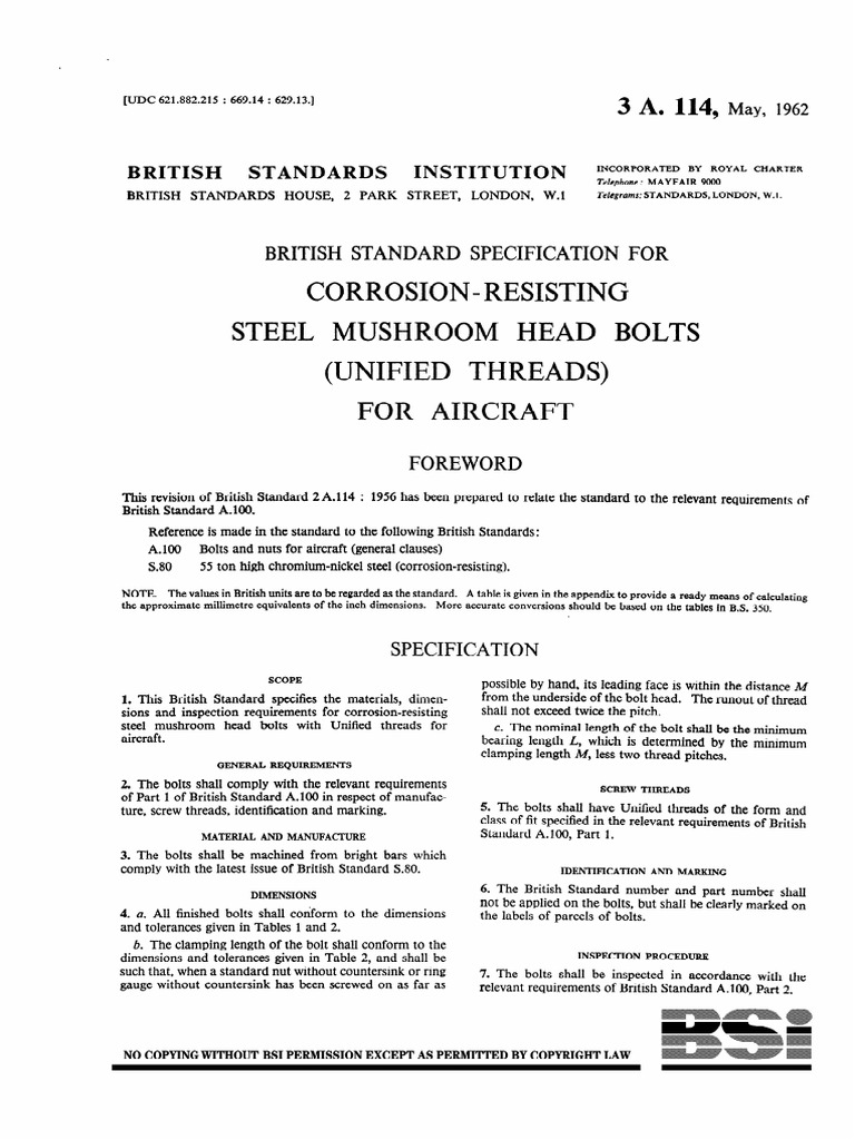 BS 3a-114-1962 | PDF
