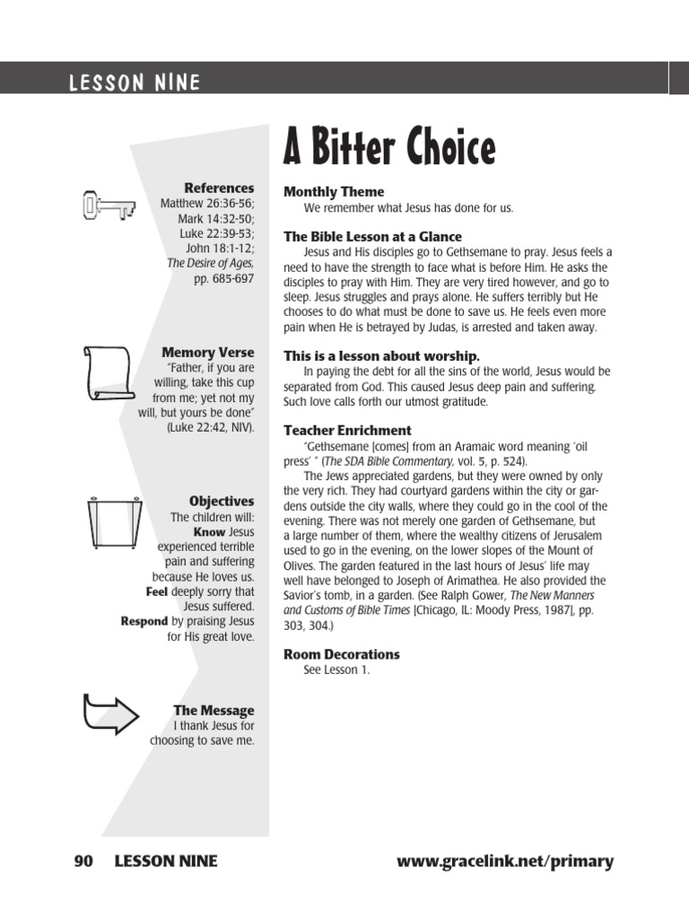 A Bitter Choice: Lesson Nine | PDF