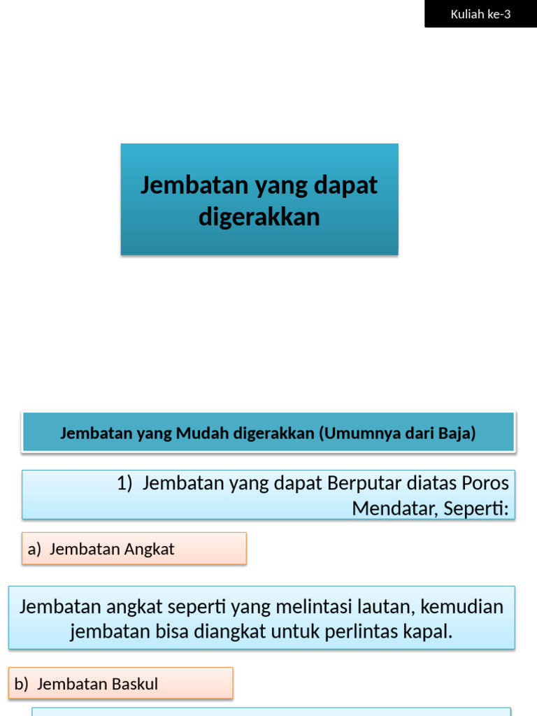 Klasifikasi Jembatan (Jembatan Yang Mudah Digerakkan) | PDF