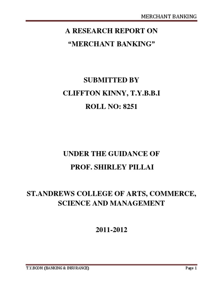 Merchant Banking | PDF | Banks | Money