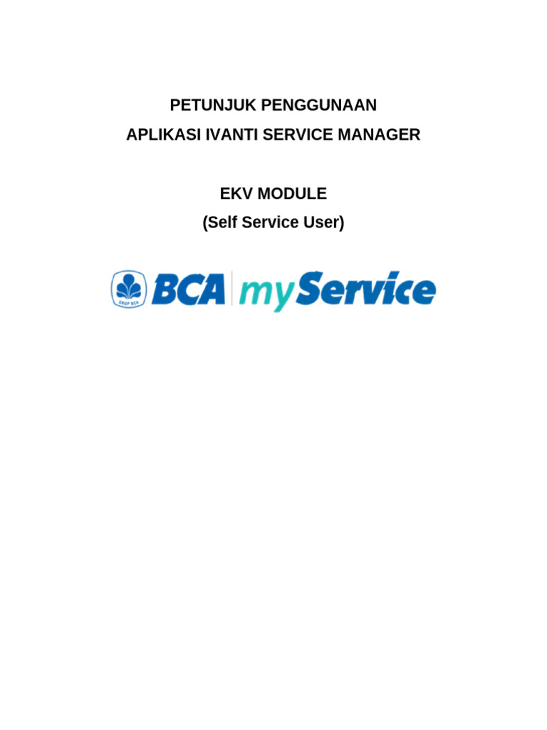 Manual Guide BCA Self Service User | PDF