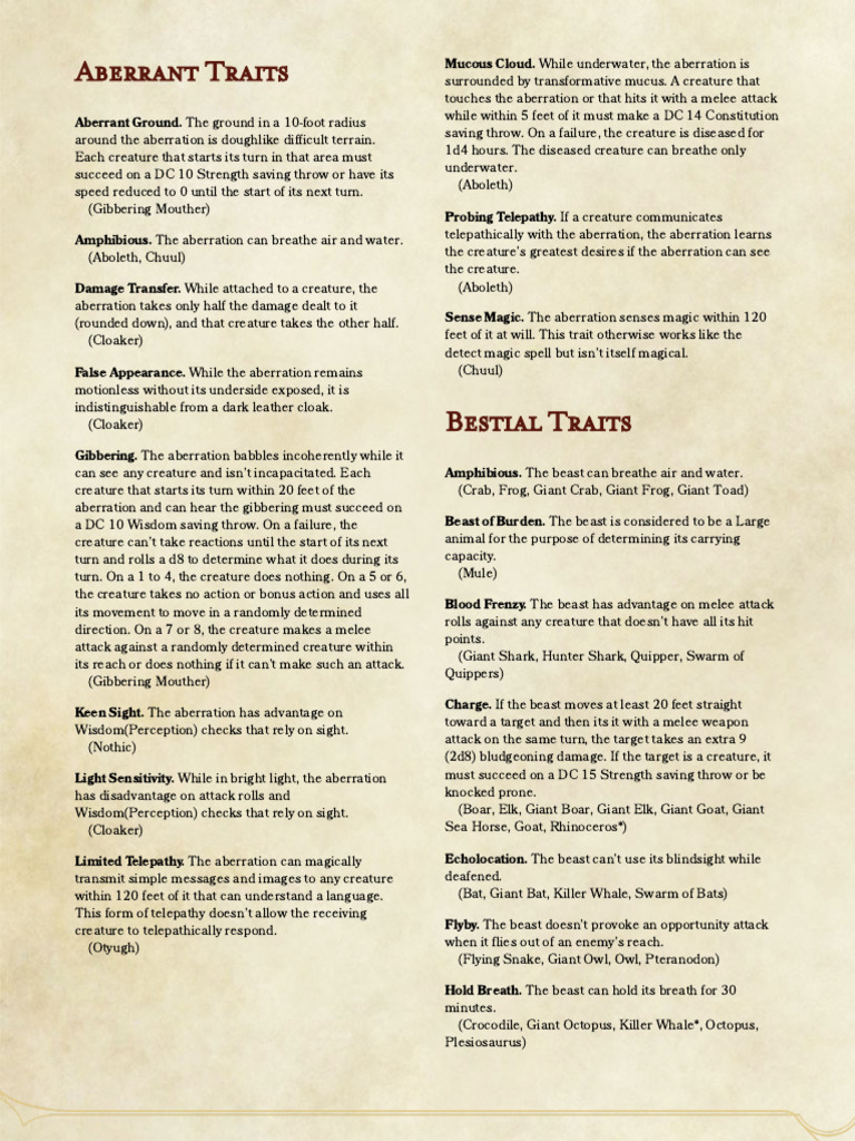 SRD Monster Traits | PDF