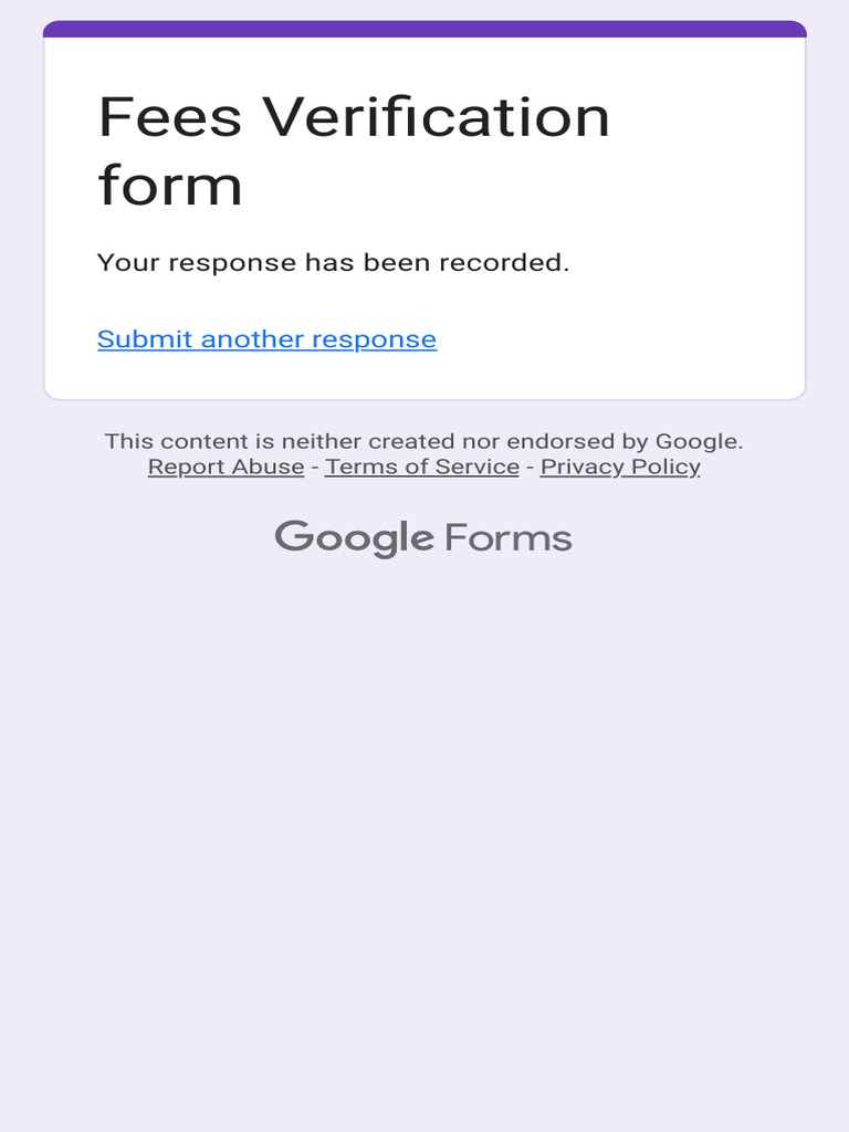 Fees Verification Form | PDF