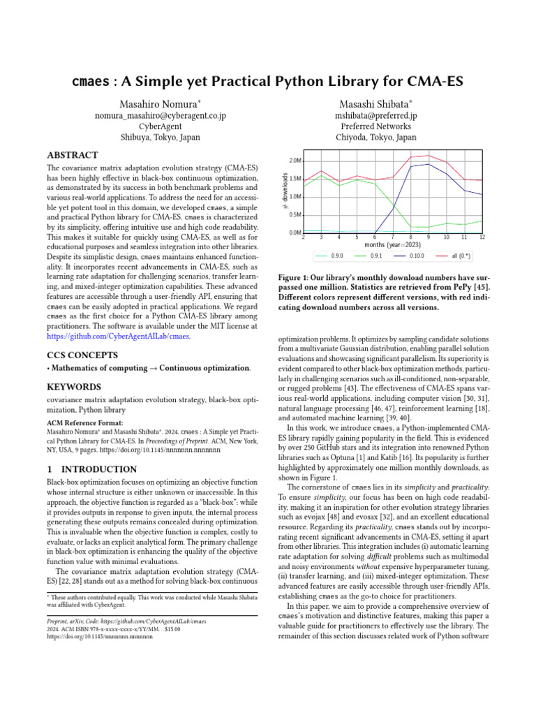 Cmaes: A Simple Yet Practical Python Library For CMA-ES | PDF