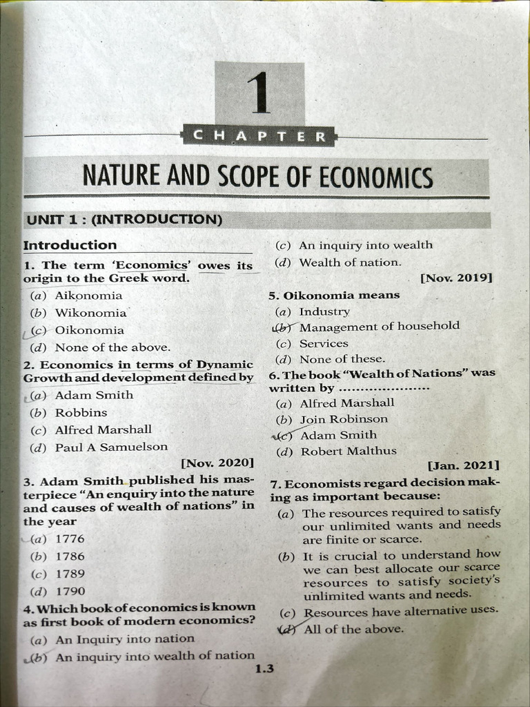 Ch-1 Nature & Scope of Economics | PDF