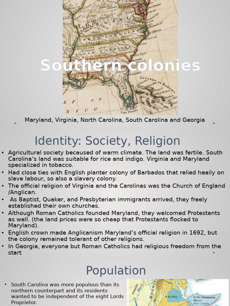 Southern Colonies | PDF