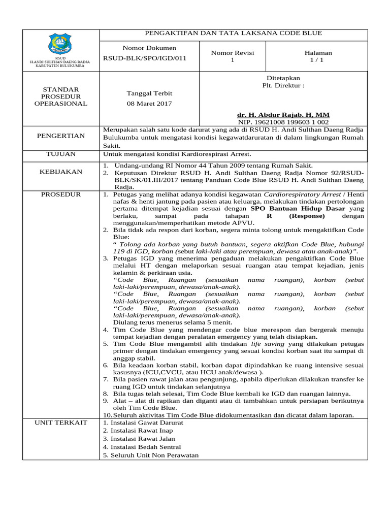 SPO Code Blue | PDF
