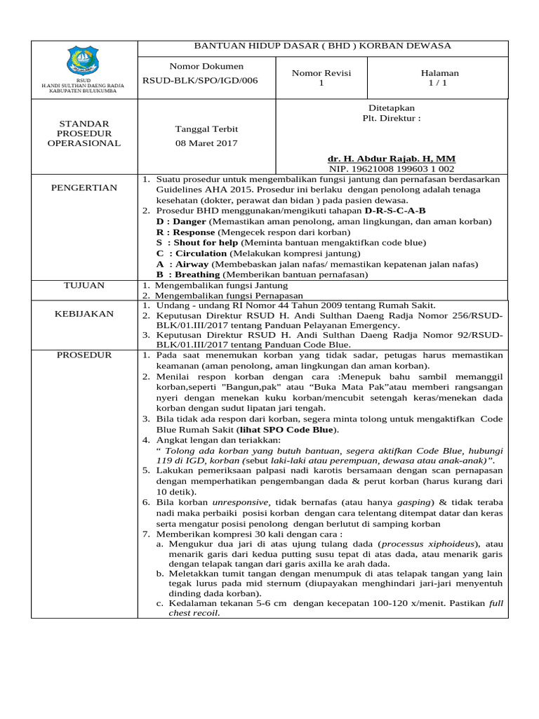 SPO BHD Dewasa | PDF