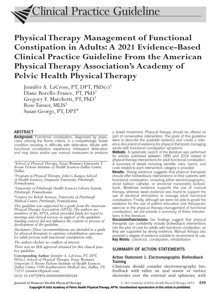 Physical Therapy Management of Functional.7 | PDF