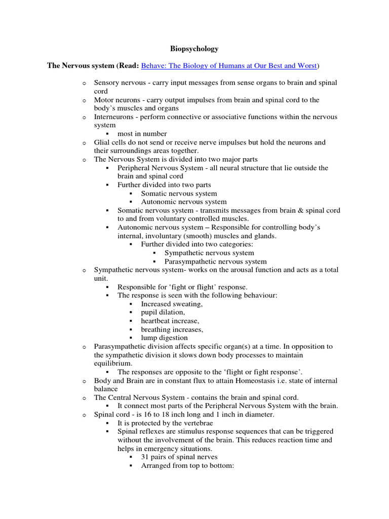 1 Biopsychology | PDF