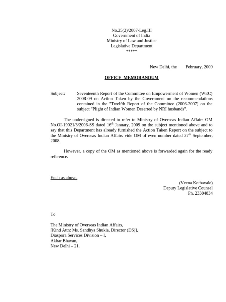 Office Memorandum | PDF