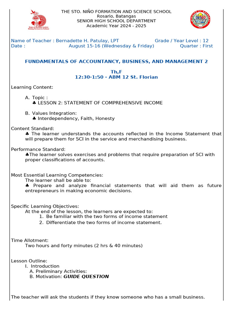 LP - FABM Chapter 2 | PDF